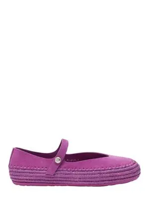 Loewe X Paula's Ibiza Suede-raffia Rio Mary Janes - White