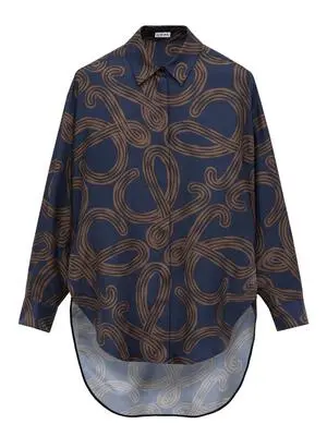 Loewe X Paula’s Ibiza Oversized Silk Shirt - Navy