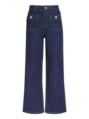 Maje Patch-pockets Flared Jeans - Blue