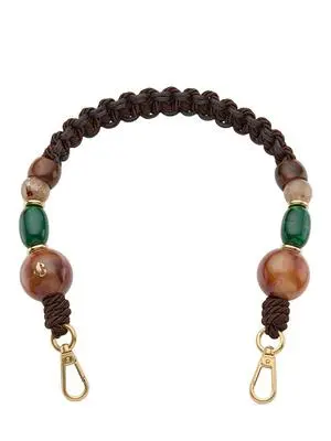 JIMMY CHOO Braided Strap With Beads - Brown Multi