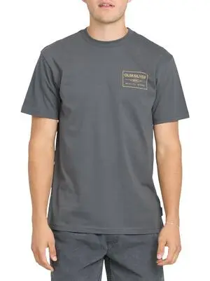 Quiksilver Stamped Short Sleeve Graphic Cotton T-shirt - Iron Gate