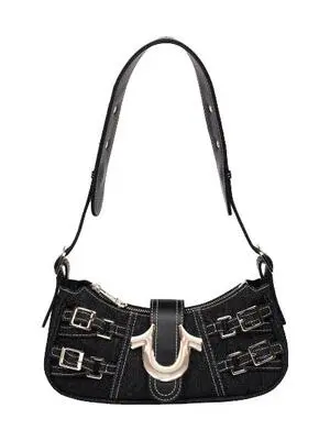 True Religion Multi-strap Denim Shoulder Bag - Black