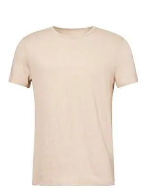 Derek Rose Jordan Short-sleeve Linen T-shirt - Beige