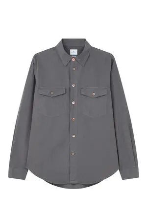Paul Smith Casual Fit Organic Cotton Button-up Shirt - Anthracite