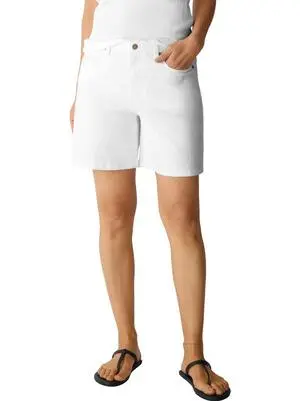 Eileen Fisher High-rise Denim Shorts - White