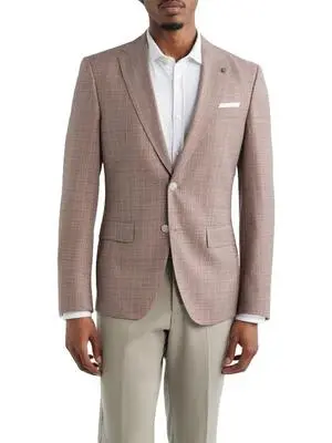 BOSS Hutson Slim-fit Slub Wool Sport Coat - Medium Red