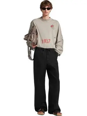Balenciaga Relaxed Fit Cotton Chino Pants - Black