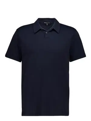 JAMES PERSE Deep Blue Brushed Lotus Cotton Polo Blue