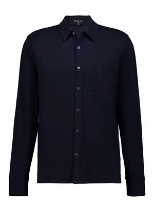 JAMES PERSE Deep Clean Finish Cotton Jersey Shirt - Blue