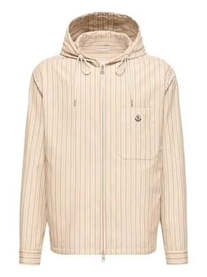 Moncler Striped Cotton Poplin Shirt - Beige