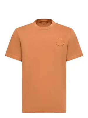 Moncler Logo Cotton T-shirt - Orange