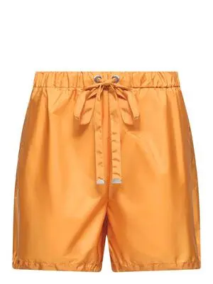 Moncler Logo Patch Taffeta Shorts Yellow