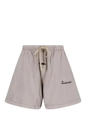 Fear Of God Sport Shorts With Logo Gray