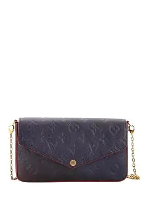 LOUIS VUITTON Felicie Pochette Monogram Empreinte Leather - Blue