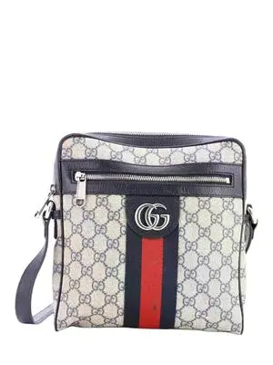 Gucci Ophidia Messenger Bag Gg Coated Canvas - Blue