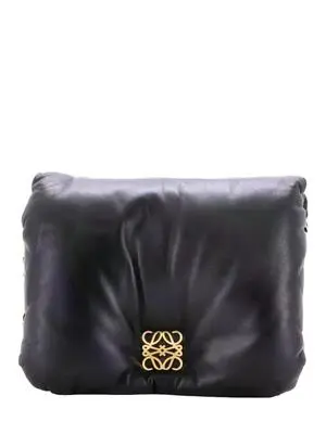 Loewe Goya Puffer Leather Medium Shoulder Bag - Black