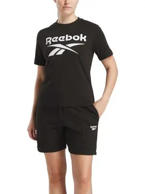 REEBOK Crewneck Short Sleeve Tee With Logo - Black