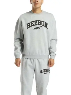 REEBOK Graphic Crewneck Sweatshirt - Light Grey Marl