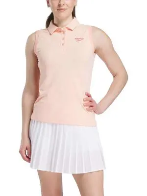 REEBOK Reebok Micro Pique Sleeveless Polo Shirt Future Pink/faded Rose
