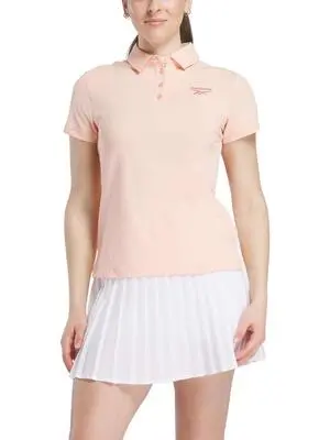 REEBOK Micro Pique Polo Shirt - Future Pink/faded Rose