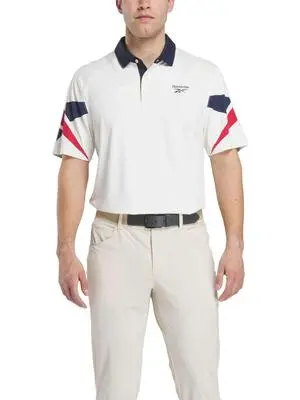 REEBOK Vector Sleeve Polo Shirt - Chalk/red/vector Navy