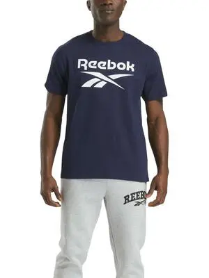 REEBOK Big Logo Crewneck Short Sleeve Tee - Vector Navy