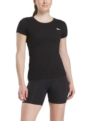 REEBOK Classic Cotton Crewneck T-shirt With Logo Detail - Black