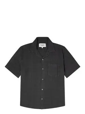 CORRIDOR Convertible-collar Checked Cotton Shirt - Black