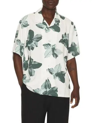 Rag & Bone Avery Printed Shirt In White - Mint