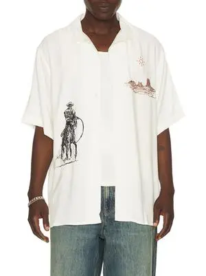 ONE OF THESE DAYS Tomorrow Has Already Spoken Camp Shirt In Ivory - Bone