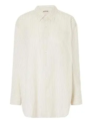 Auralee Striped Wool Shirt - Yellow