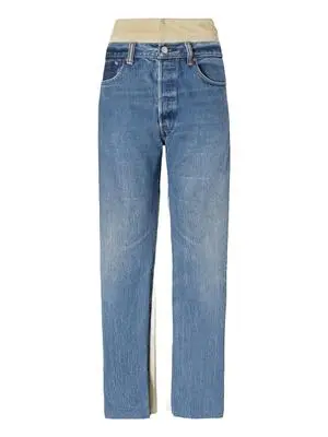 B Sides Double Waistband Rework Wide-leg Jeans - Blue