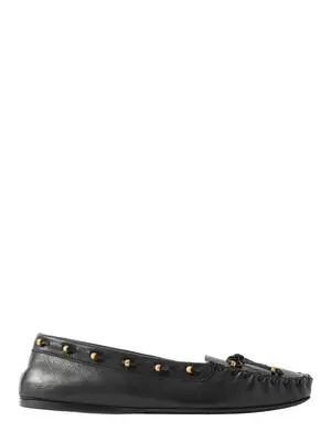 Khaite Milly Embellished Textured-leather Loafers - Black