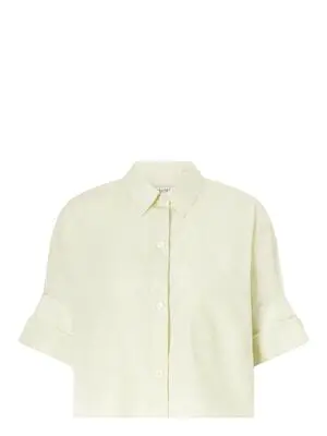 TWP Next Ex Cropped Cotton Shirt Yellow