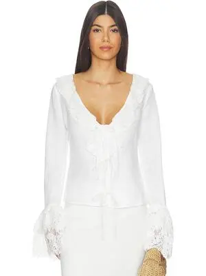SISTER NY Nikki Top With Lace Trim - White