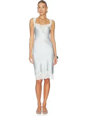 Tularosa Slip Dress With Lace Trim - Pale Blue