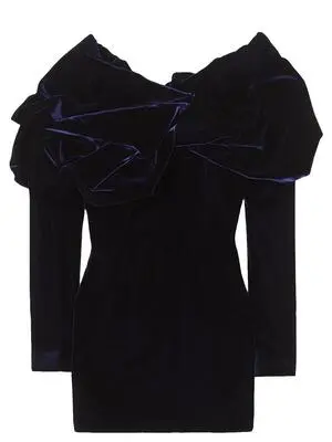 TOM FORD Off-the-shoulder Velvet Mini Dress - Navy