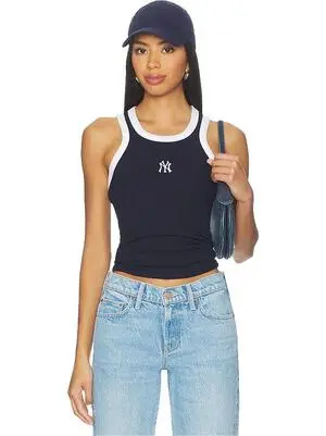 Terez Yankees Scoop Armhole Rib Tank Top - Navy
