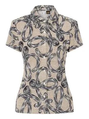 Loewe Paula's Ibiza Printed Cotton-Blend Terry Shirt Beige