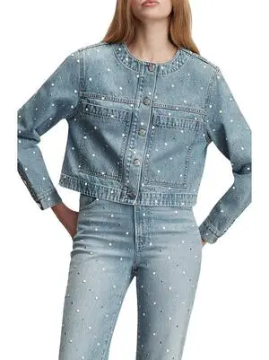 Veronica Beard Lowry Embellished Denim Jacket - Amethyst Frost