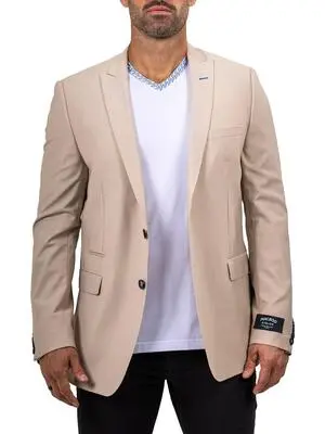 MACEOO Descartes Marthyr0004 Stretch Peak Lapel Blazer - Brown
