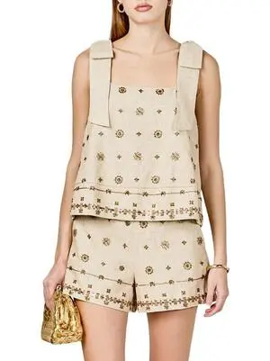 Endless Rose Beaded Sleeveless Top - Natural