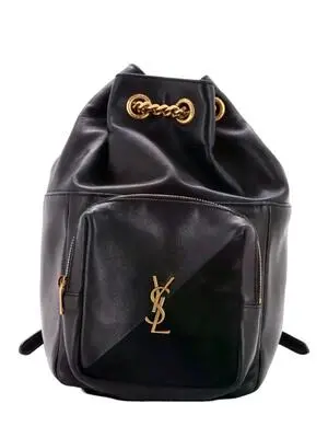 Saint Laurent Jamie Leather And Suede Backpack - Black