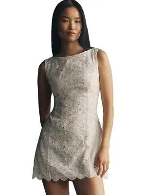 FAITHFULL THE BRAND Faithfull Etore Bow Broderie Anglaise Mini Dress