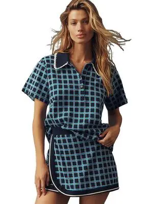 The Upside Clubhouse Short-sleeve Polo Top - Check
