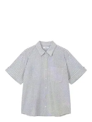 STUDIO TOMBOY Checkered Short-sleeve Shirt - White