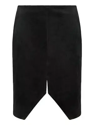 TATUNA Asymmetric Velvet Skirt - Black