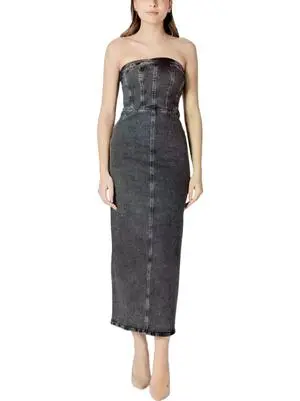 ICHI ICHI Strapless Midi Dress