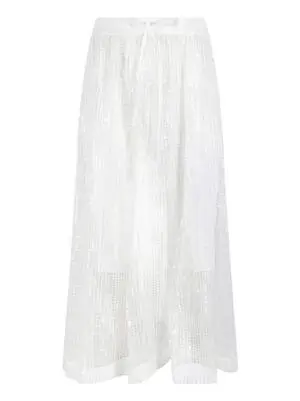MEIMEIJ Sequin-embellished Mesh Midi Skirt - White