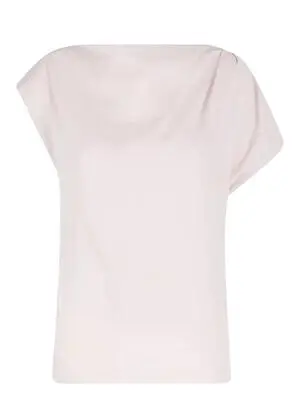 MEIMEIJ Asymmetric Draped Blouse - Pink